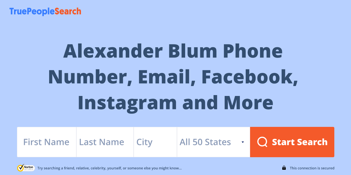 Alexander Blum: Number, Email, Facebook, Instagram and More