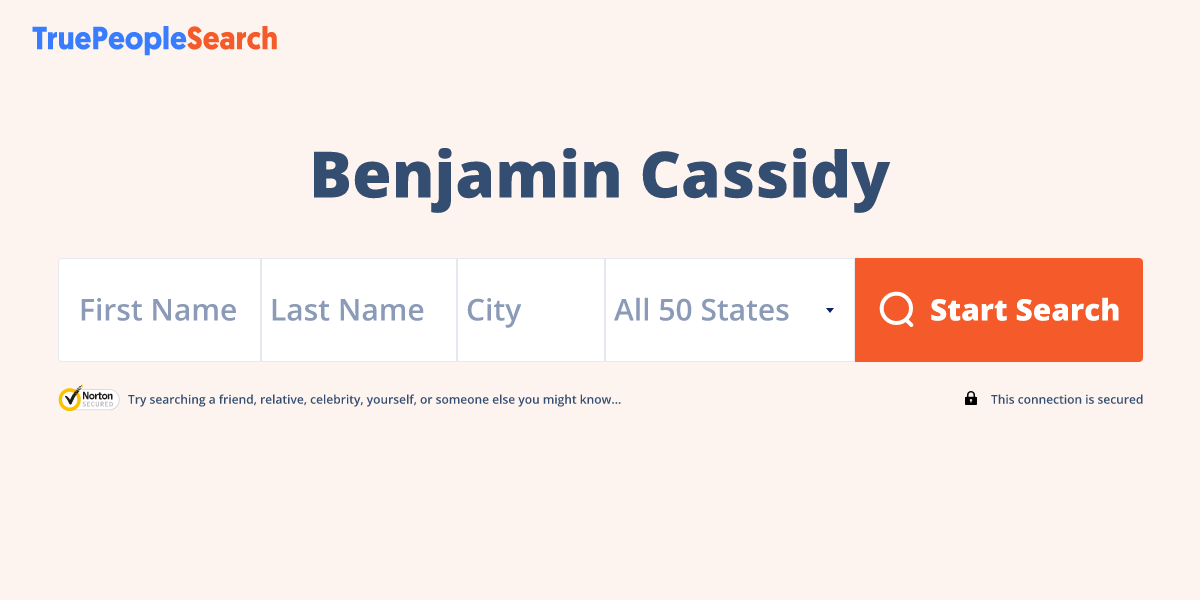 Benjamin Cassidy Phone Number, Address, Email & More - TruePeopleSearch.net