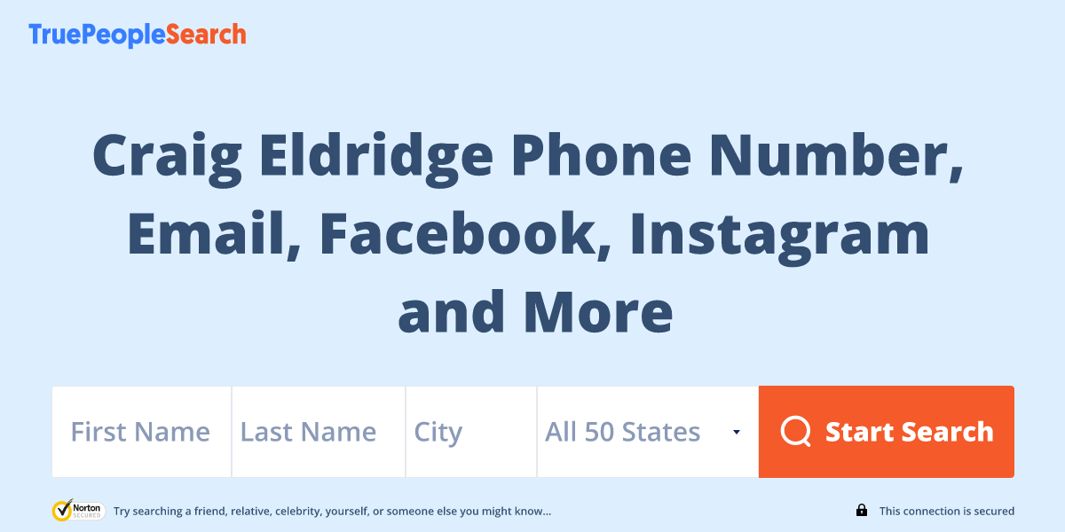 Craig Eldridge: Number, Email, Facebook, Instagram and More