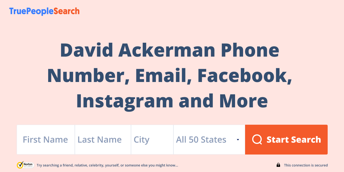 David Ackerman: Number, Email, Facebook, Instagram and More